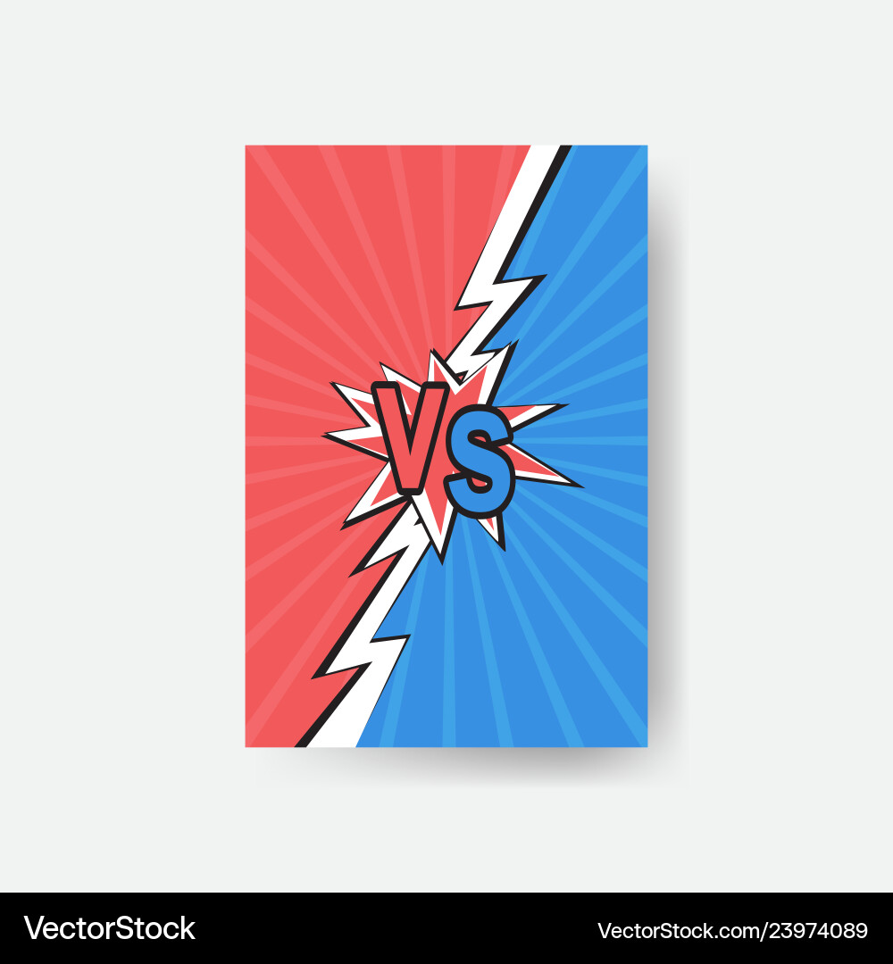 Versus vs letters fight backgrounds in flat Vector Image