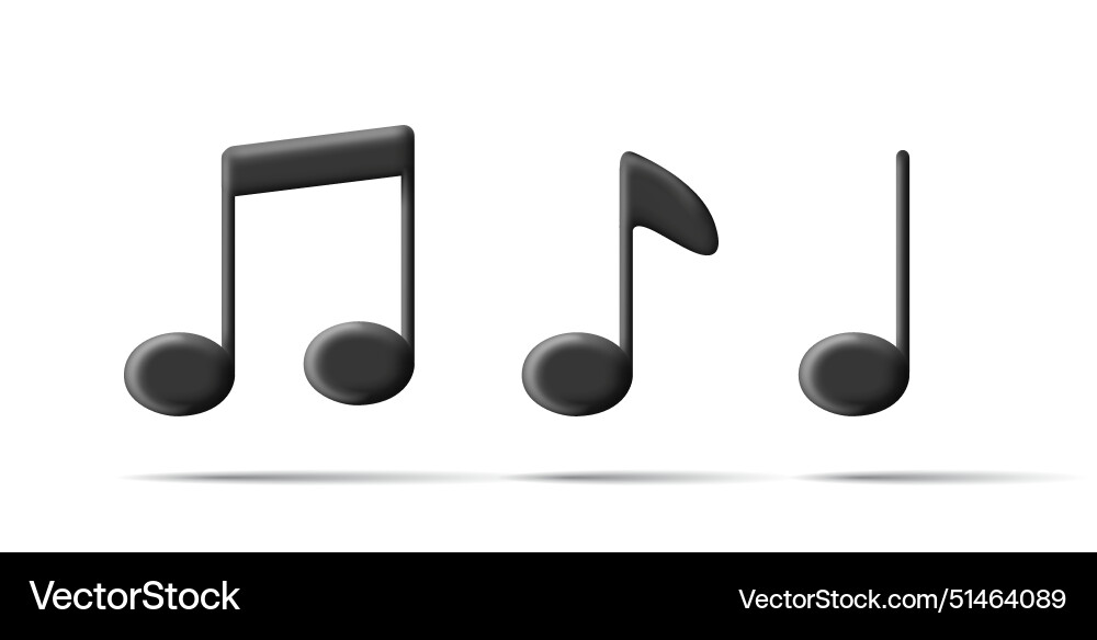 Volume 3d musical notes on white background Vector Image