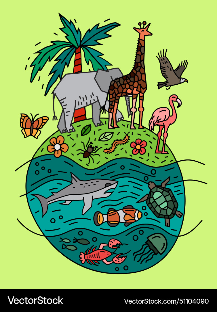 Biodiversity biological diversity variety Vector Image