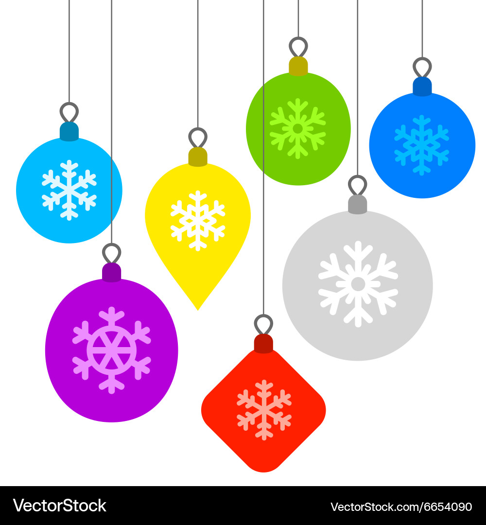 Christmas background with flat balls Royalty Free Vector