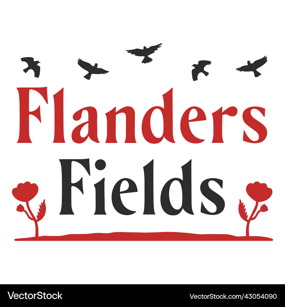 Flanders field remembrance badge Royalty Free Vector Image
