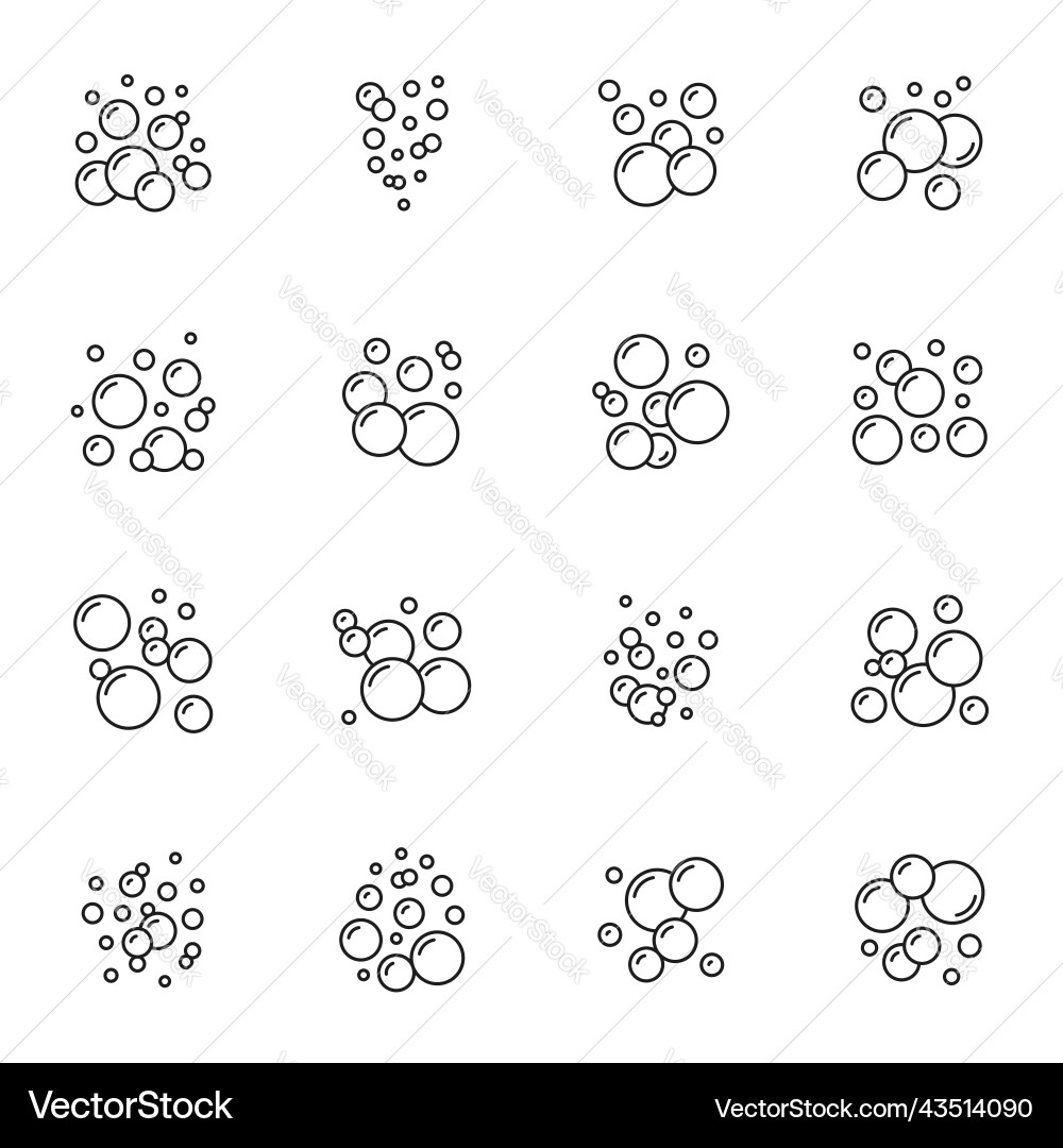 Foam Bubbles & Fizz Icons Royalty Free Vector Image