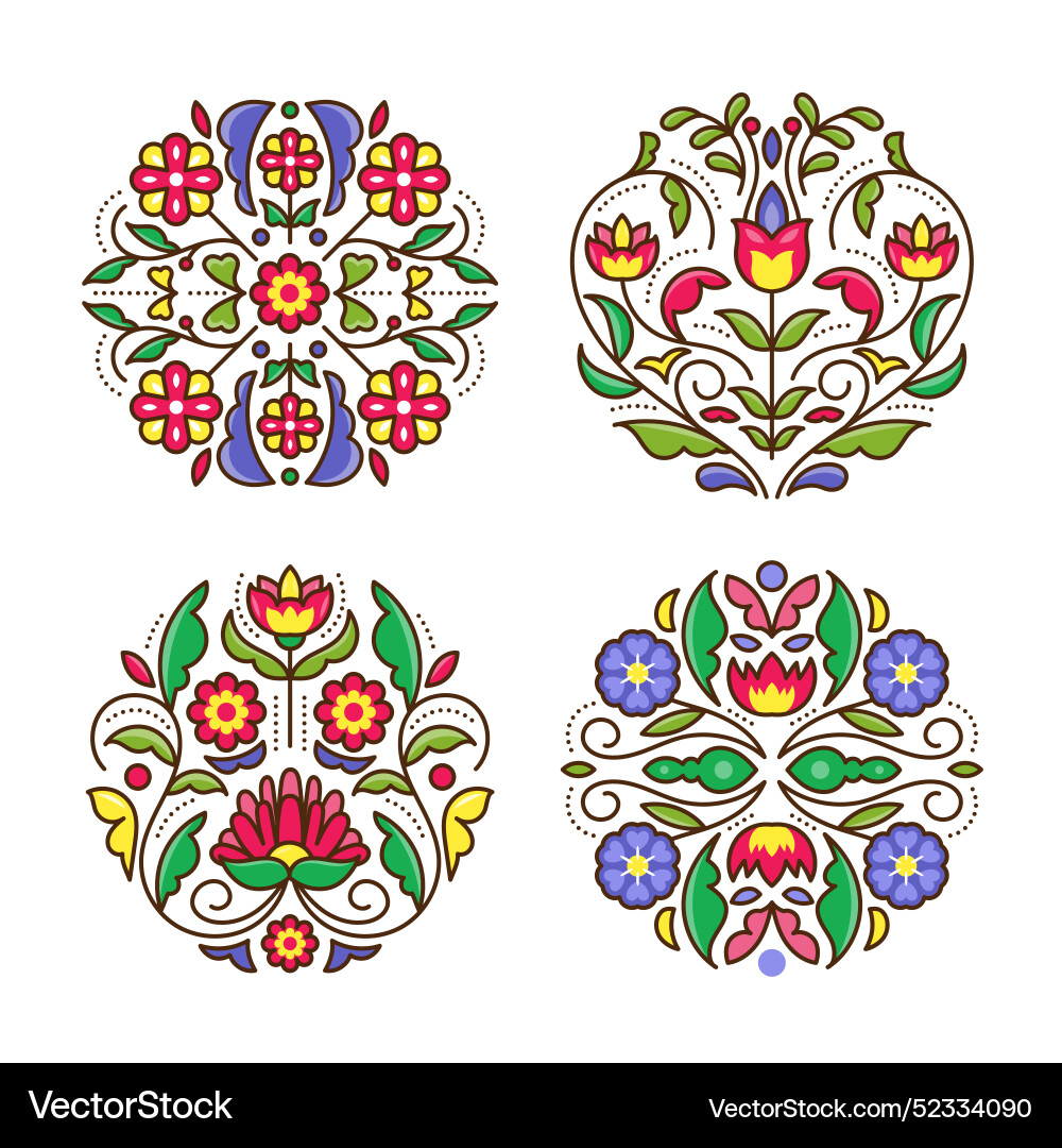 Hand drawn mexican embroidery Royalty Free Vector Image