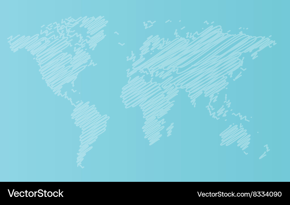 Hand drawn world map Royalty Free Vector Image
