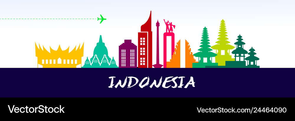 Indonesia travel destination Royalty Free Vector Image