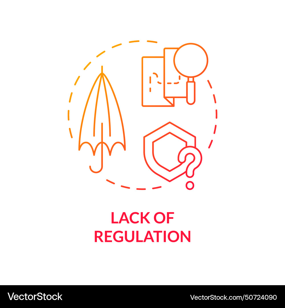 Lack of regulation red gradient concept icon Vector Image