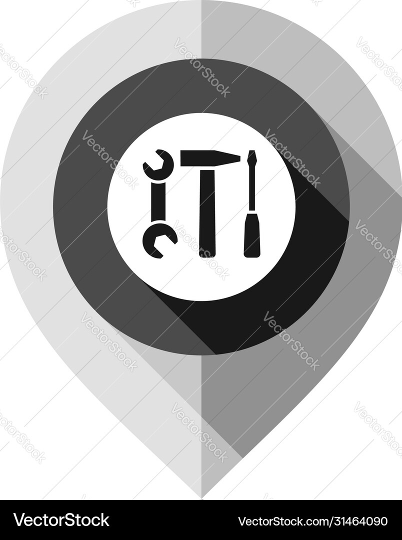 Map pin repair symbol gps pointer folded from Vector Image