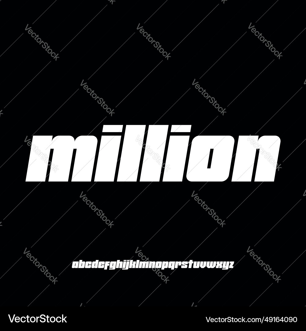 Million Display alphabet schrift Lizenzfreies Vektorbild