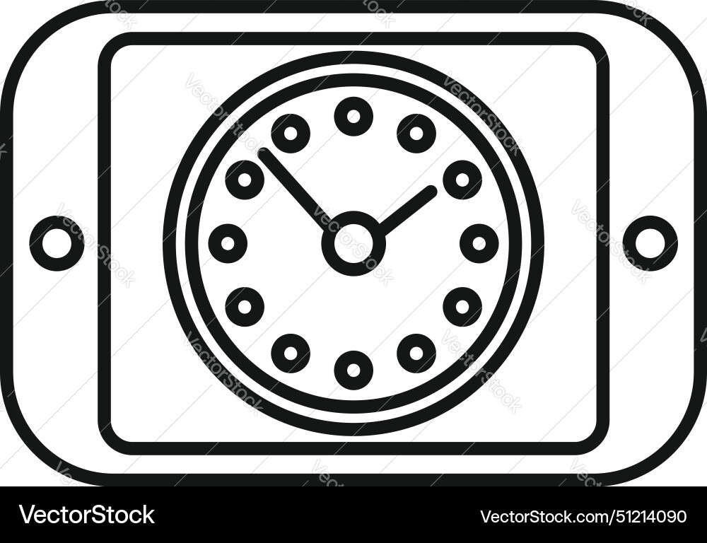 Smartphone clock duration icon outline Royalty Free Vector