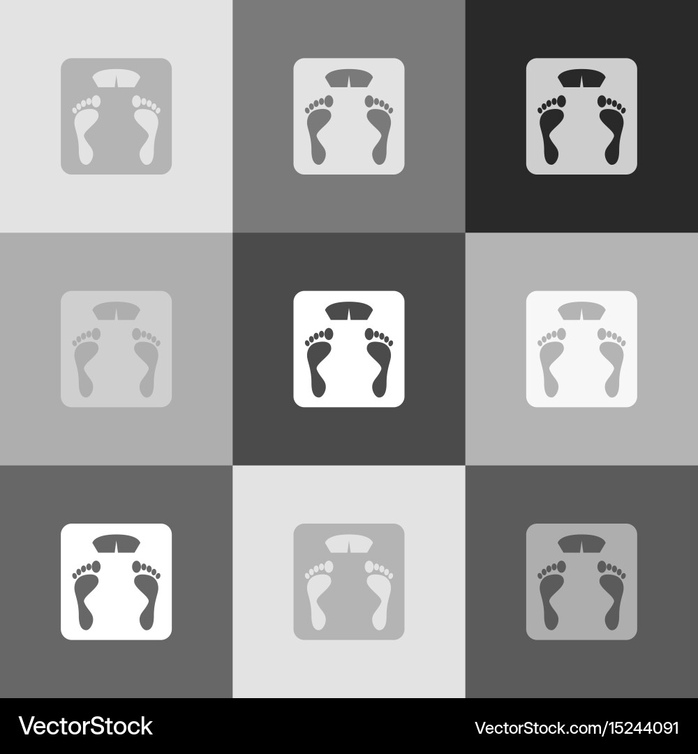 Bathroom scale sign grayscale version Royalty Free Vector
