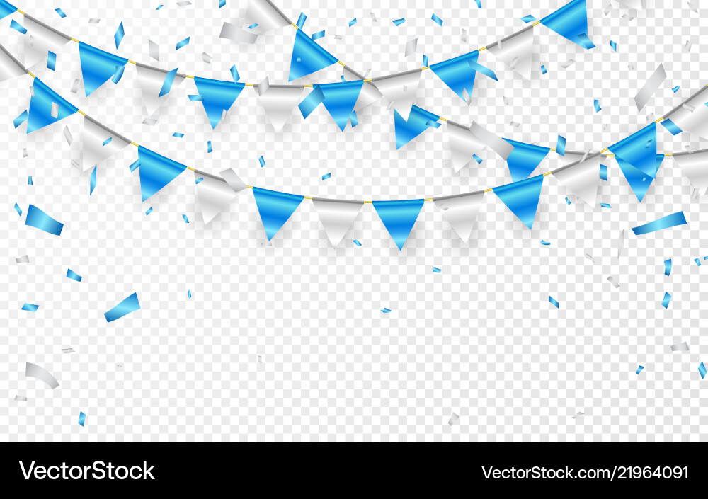 Celebration party banner blue and silver foil Vector Image