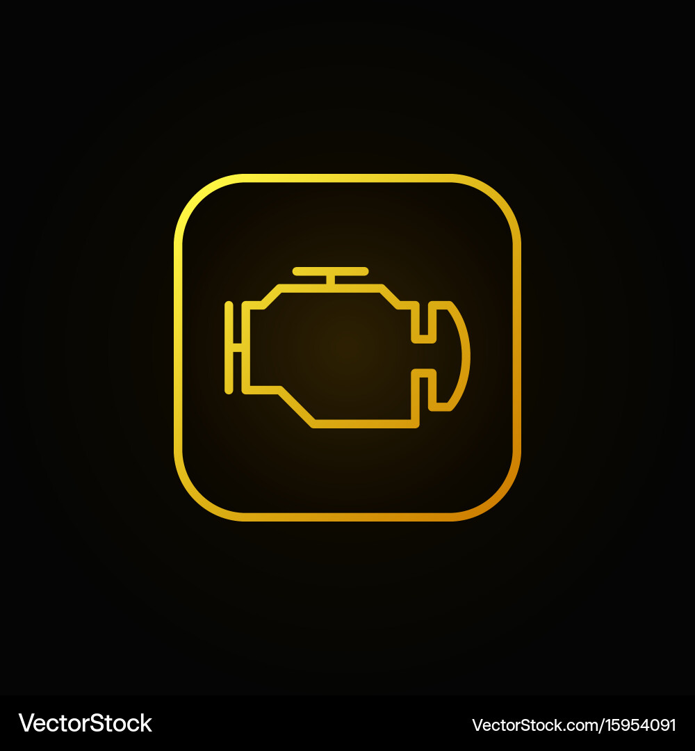 Check engine yellow icon Royalty Free Vector Image