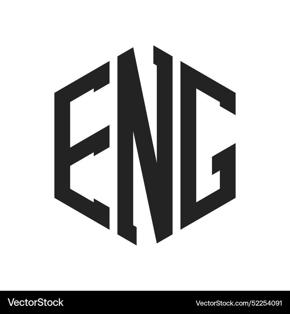 Eng logo design initial letter monogram Royalty Free Vector