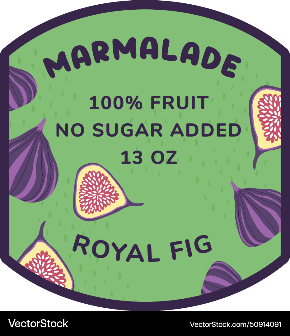 Fig marmalade label Royalty Free Vector Image - VectorStock