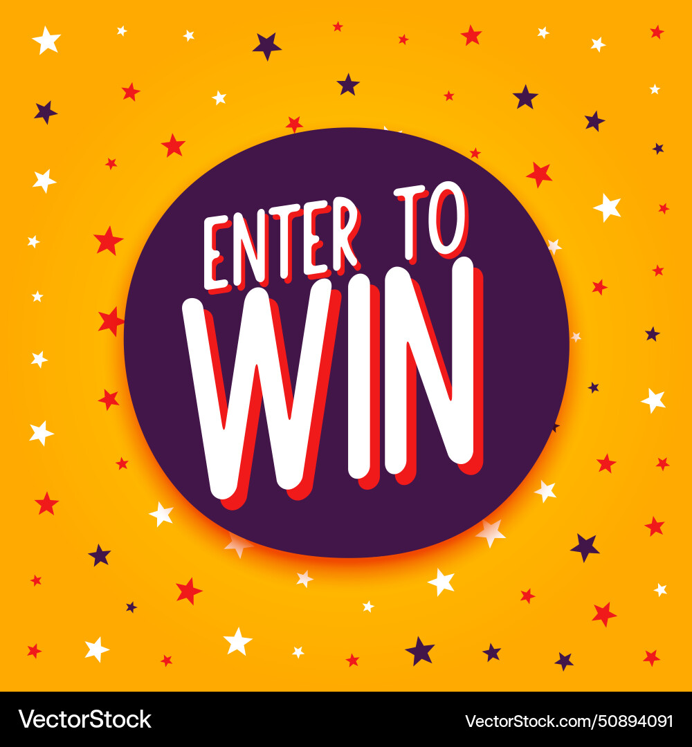 Join now to win big prizes yellow template design Vector Image