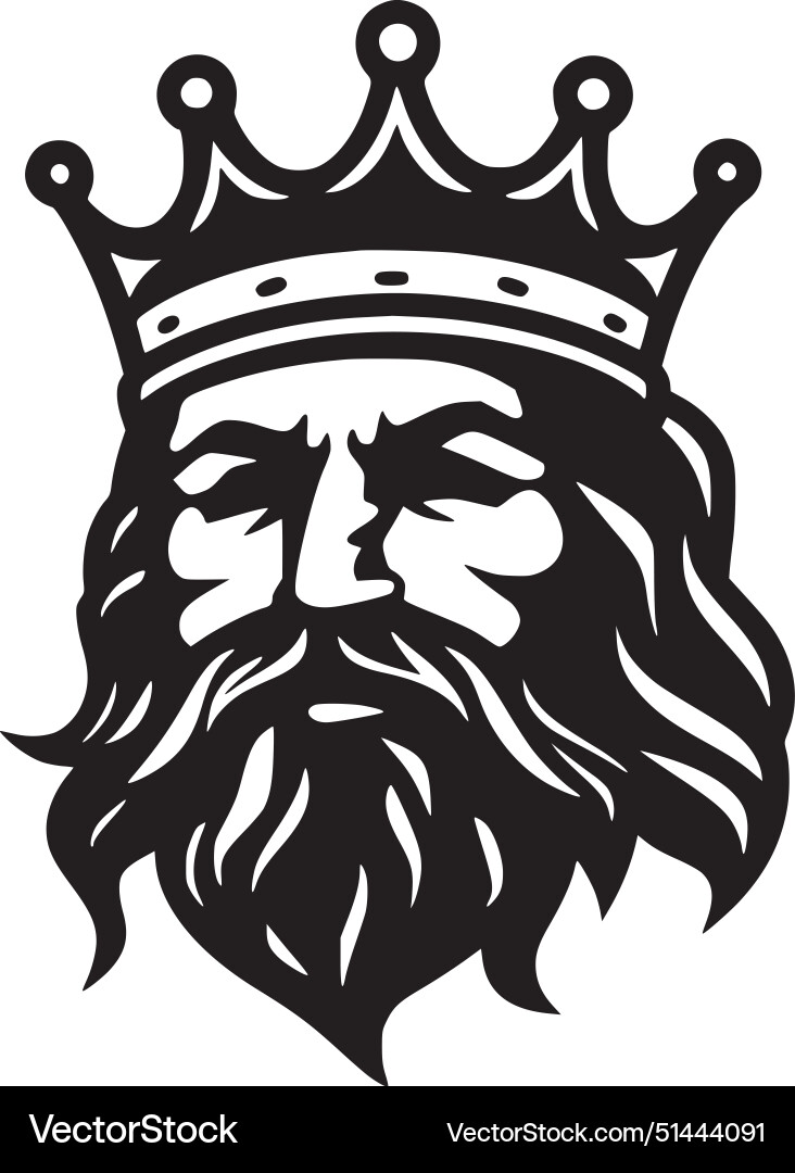 King - black and white isolated icon Royalty Free Vector