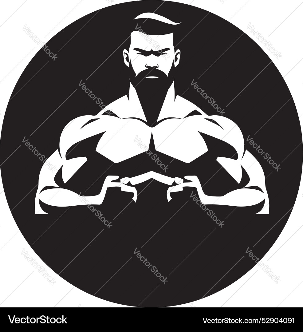 Mighty muscles monochromatic tribute Royalty Free Vector