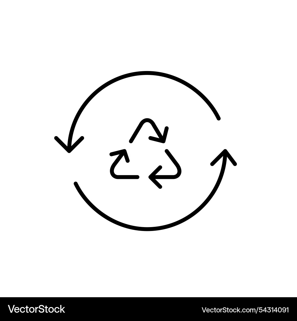 Recycling symbol in refresh arrows pixel perfect Vector Image