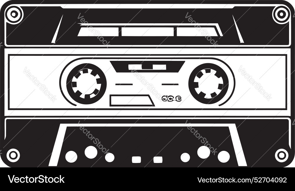 Analog tape revival iconic emblem design old Vector Image