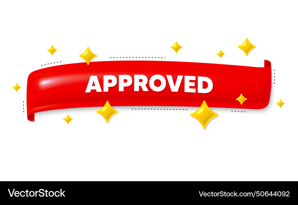 Approved message permission access sign red Vector Image