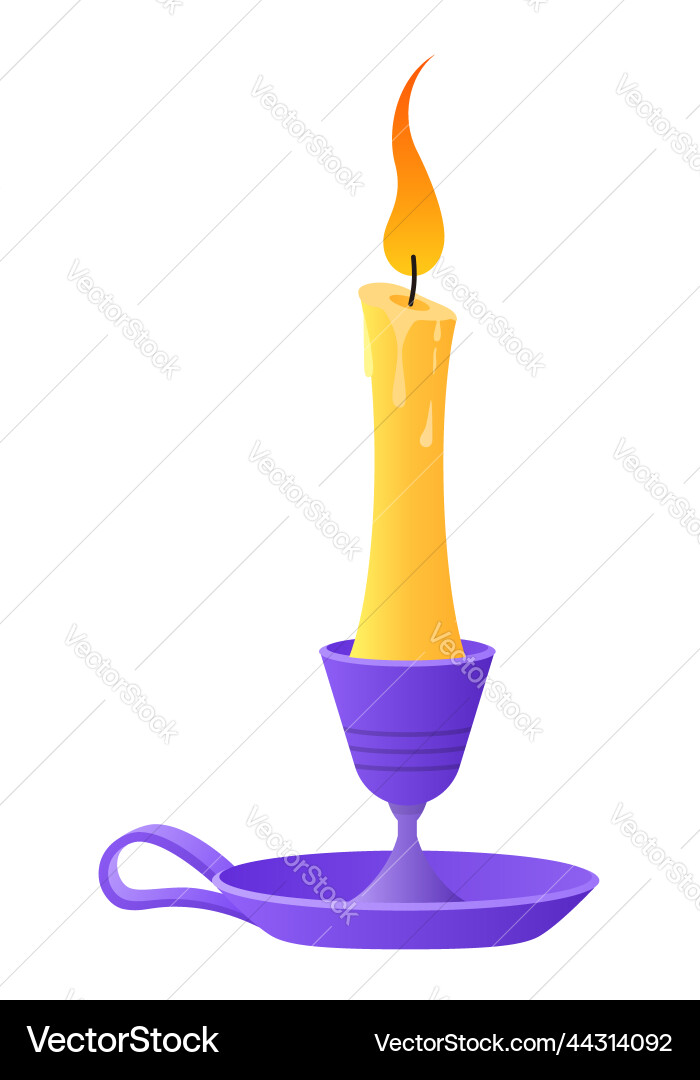 Candle in a candlestick - modern flat design style