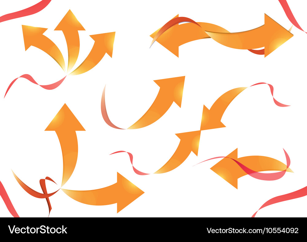 Collection of curved arrows Royalty Free Vector Image
