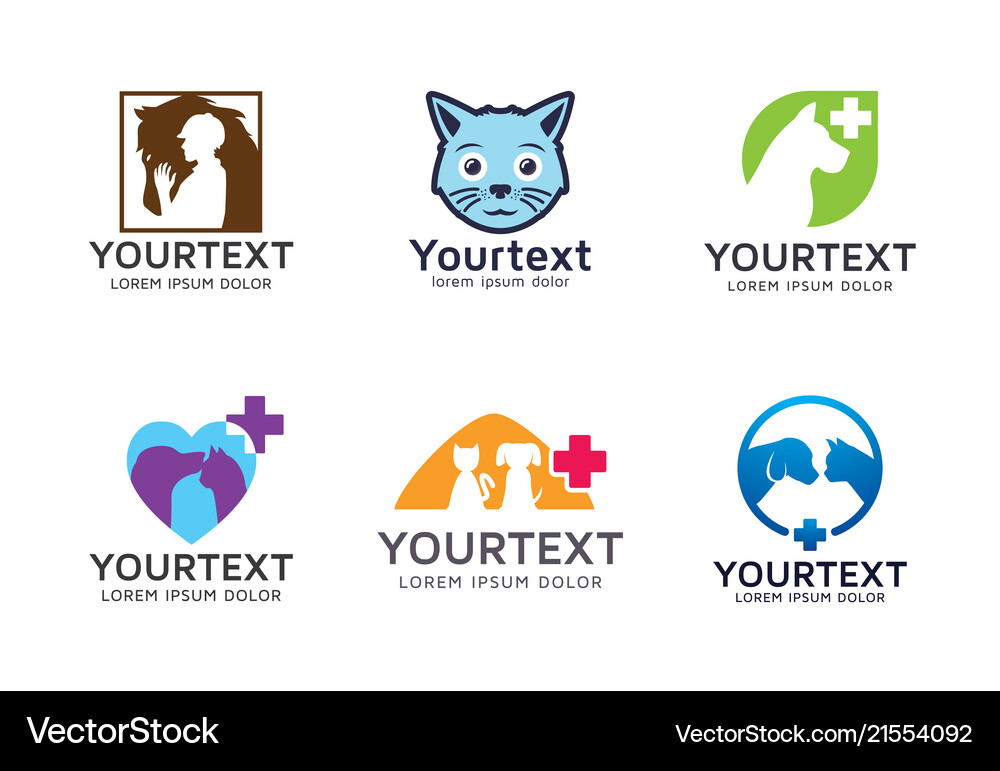 Collection of pet logo Royalty Free Vector Image