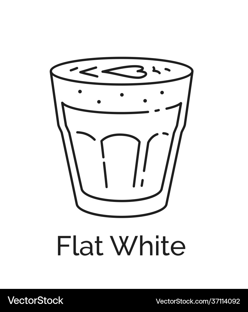 Flat white coffee Royalty Free Vector Image - VectorStock