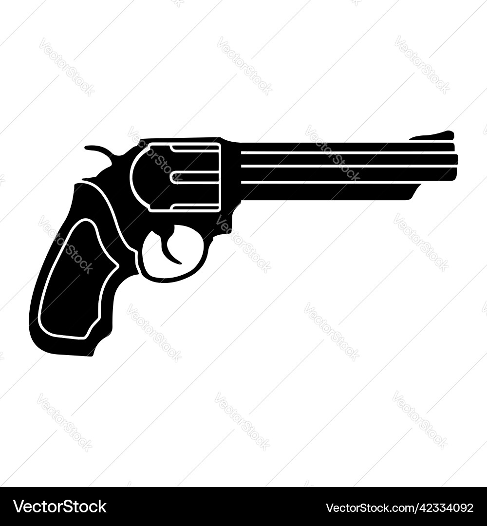 Gun revolver pistol icon Royalty Free Vector Image