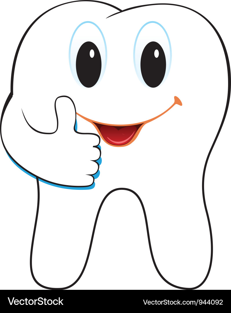 Happy Tooth Character Royalty Free Vector Image