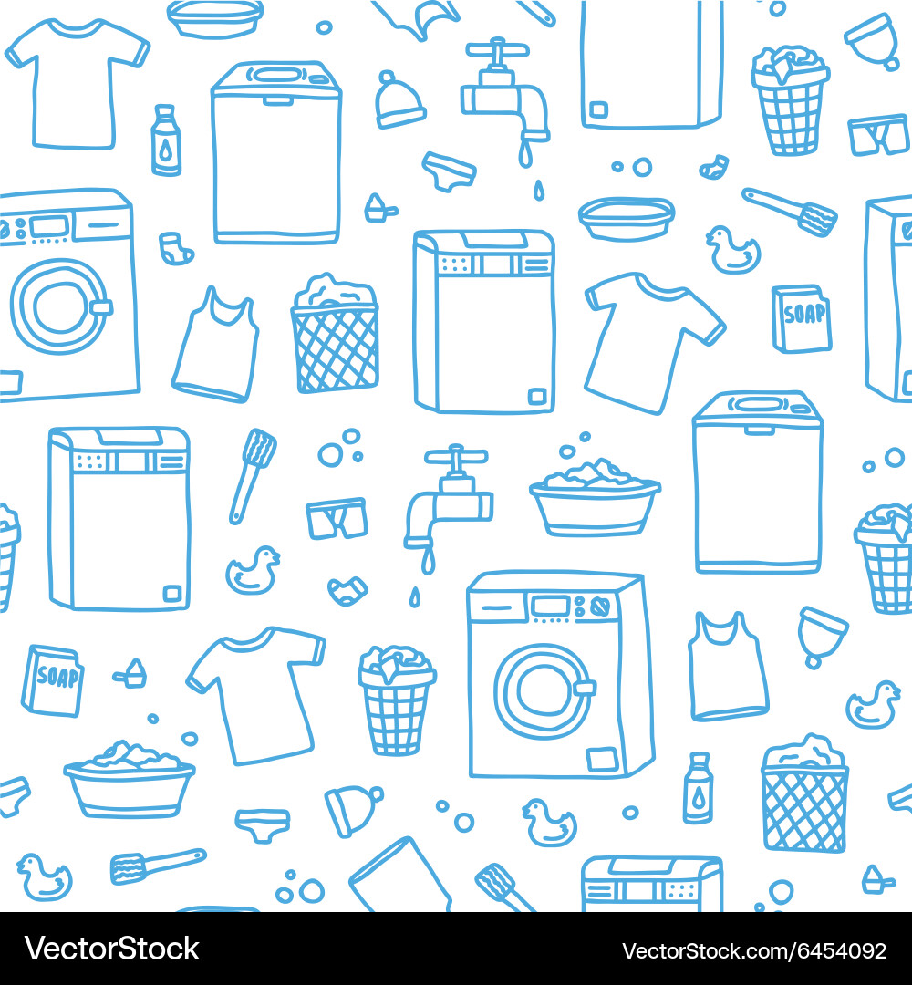 Laundry Seamless Pattern Royalty Free Vector Image
