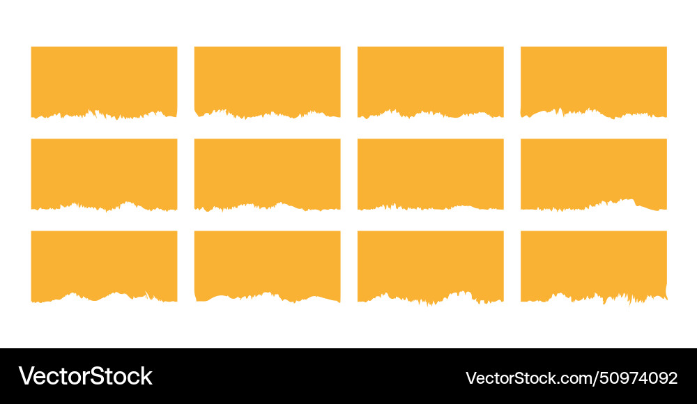 Ripped paper pieces set jagged shapes Royalty Free Vector