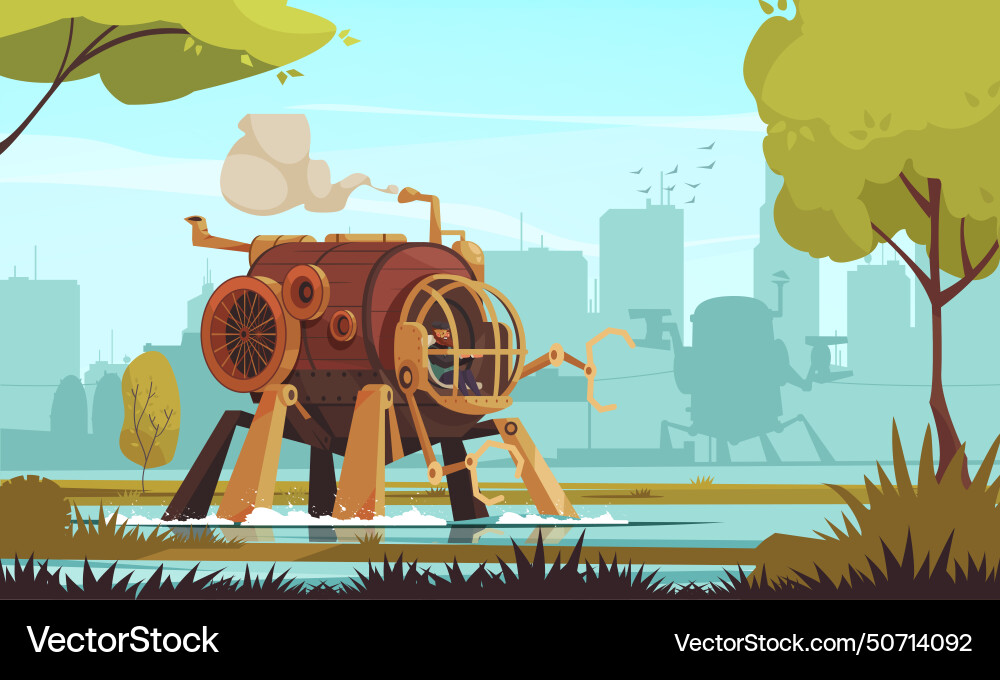 Steampunk machine Royalty Free Vector Image - VectorStock
