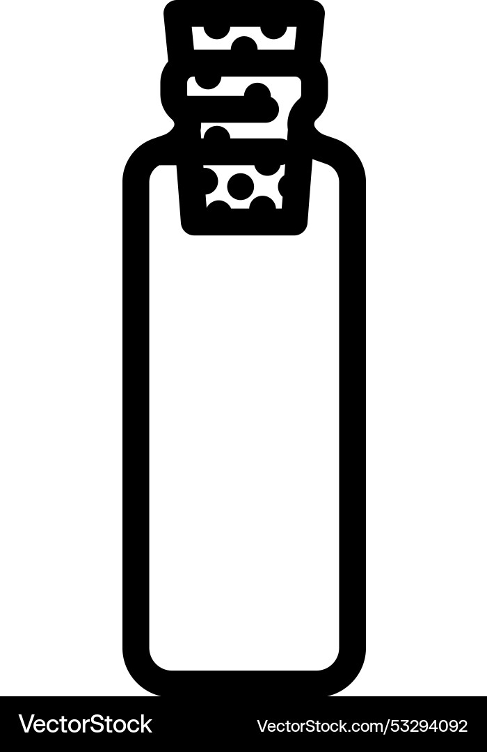 Vial glass package line icon Royalty Free Vector Image
