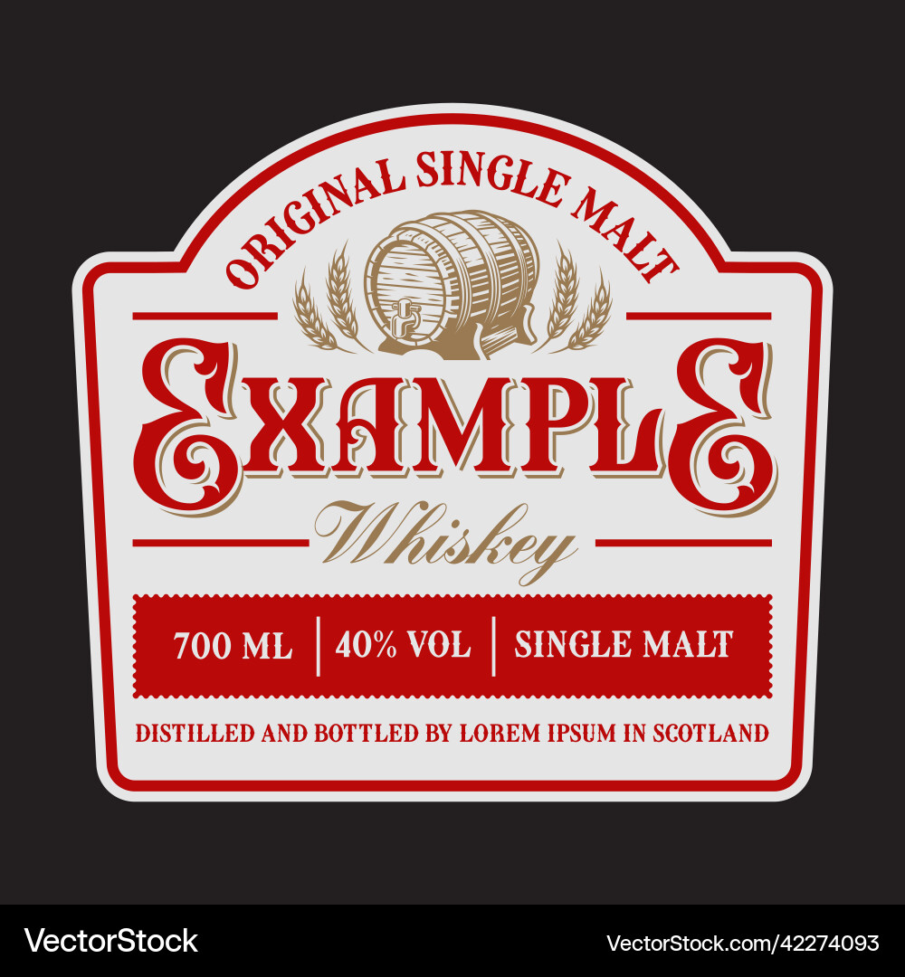 A luxury whiskey label template Royalty Free Vector Image