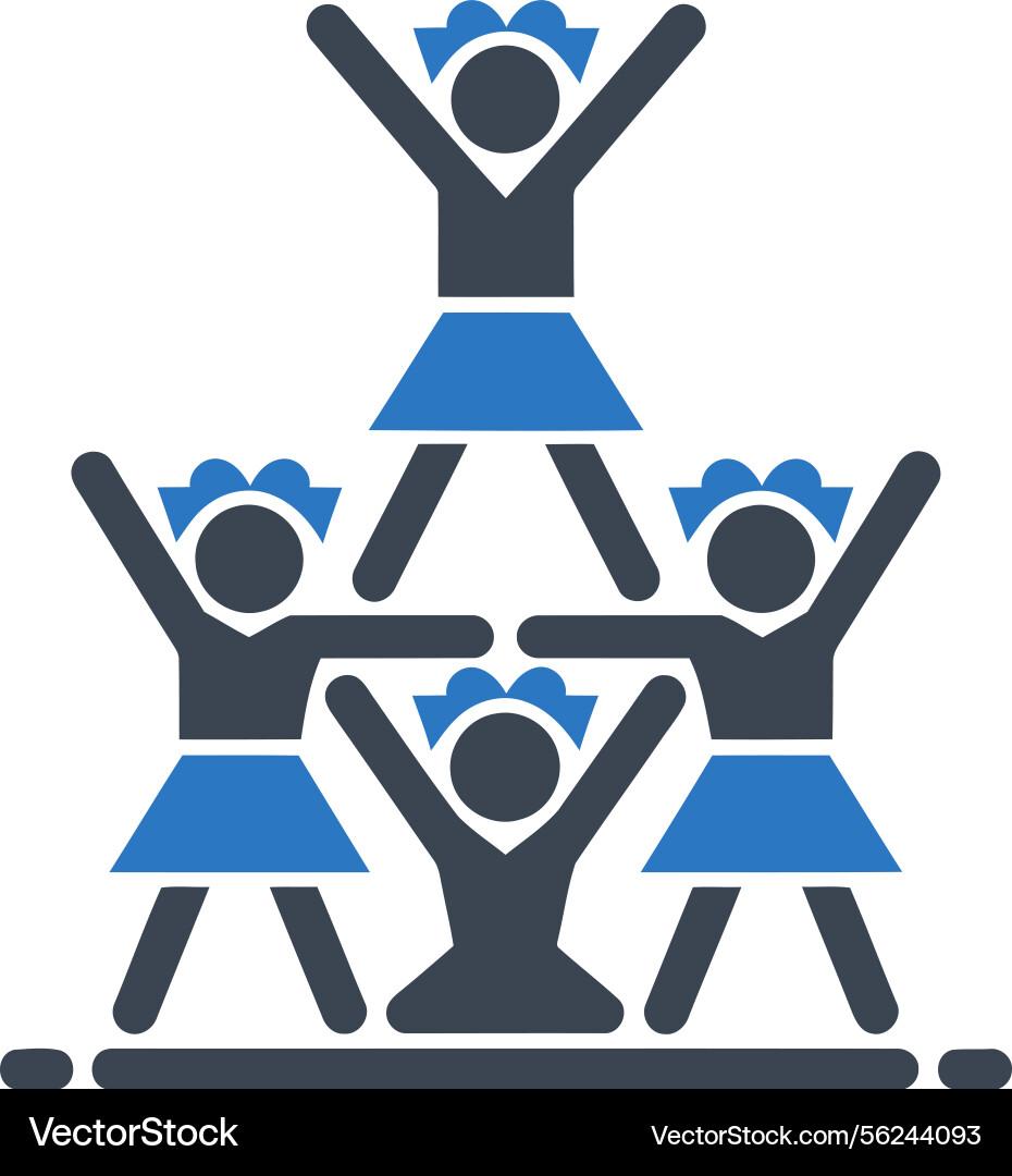 Cheerleading pyramid icon Royalty Free Vector Image