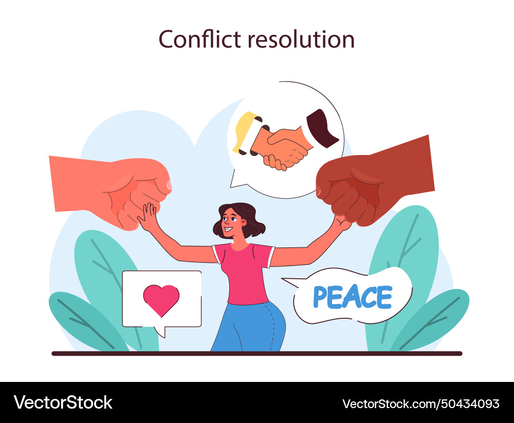 Conflict resolution concept harmonious Royalty Free Vector