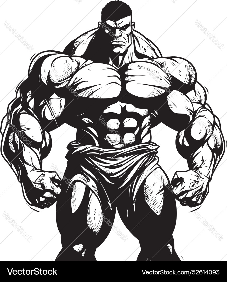 Flex and jest playful bodybuilder logo Royalty Free Vector