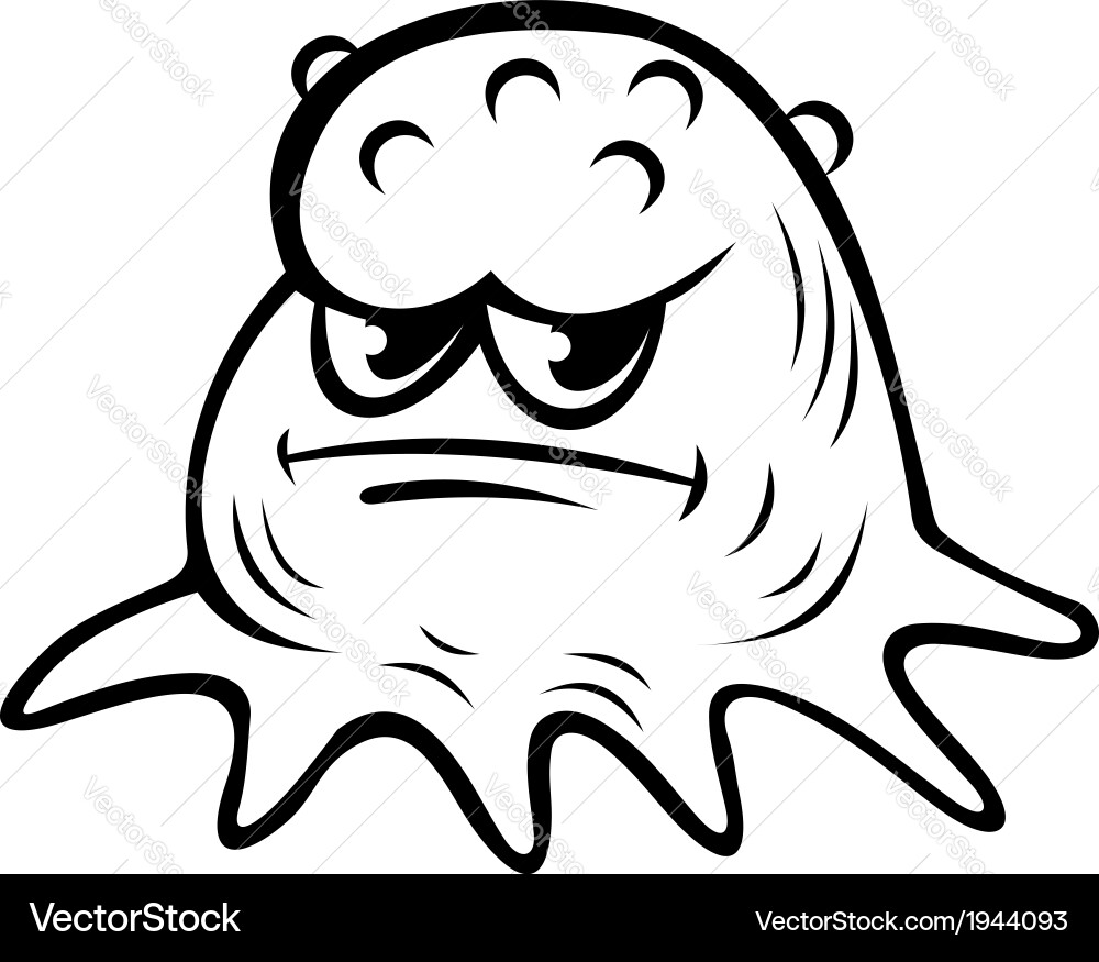 Grumpy Monster Doodle Royalty Free Vector Image