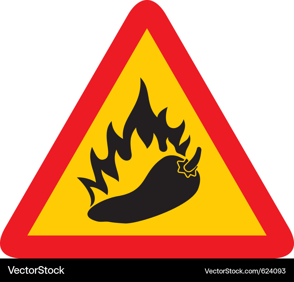 Hot Pepper Warning Sign Royalty Free Vector Image