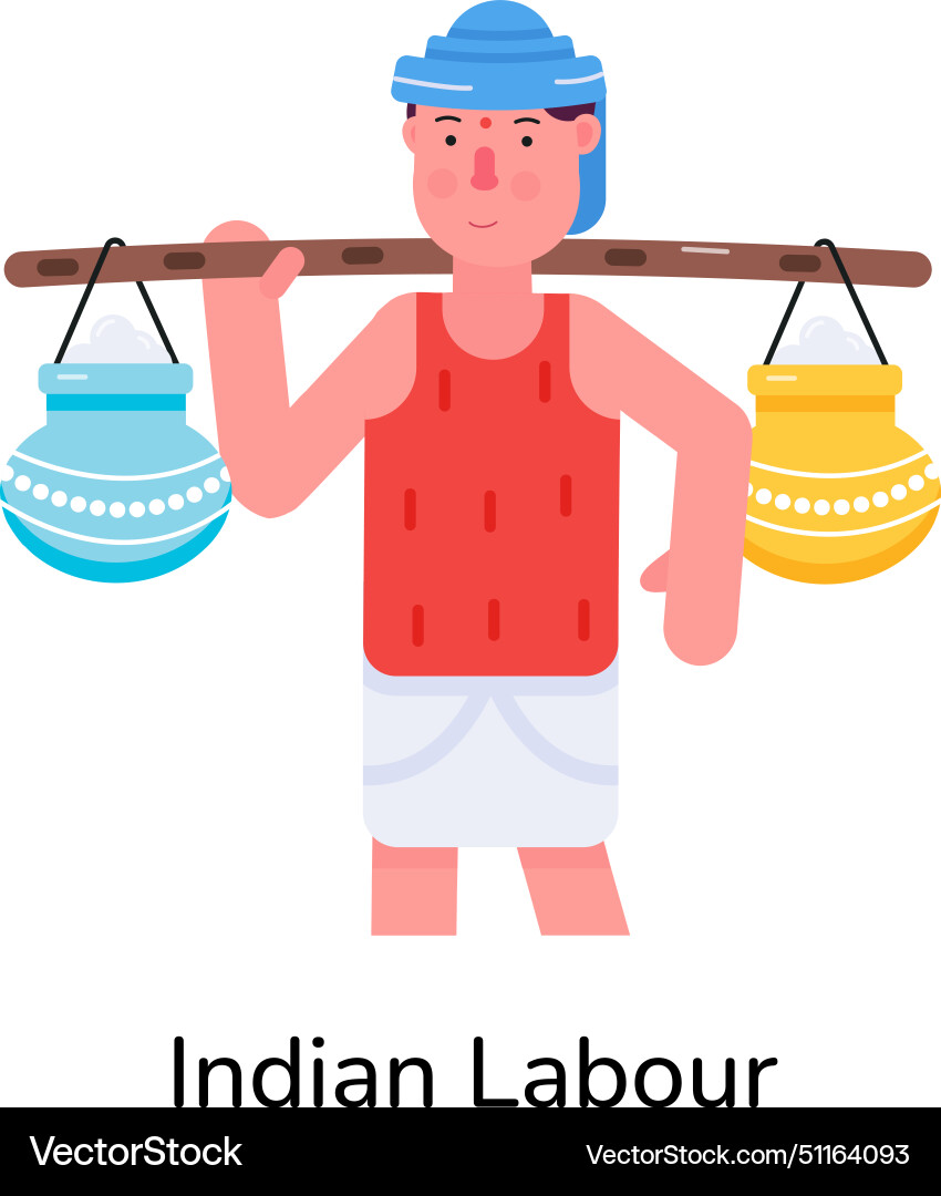 Indian labour Royalty Free Vector Image - VectorStock