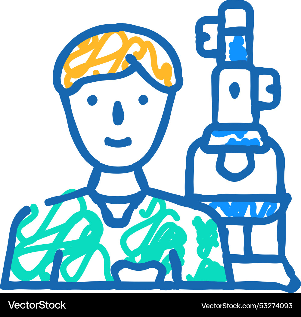 Laboratory worker icon doodle Royalty Free Vector Image
