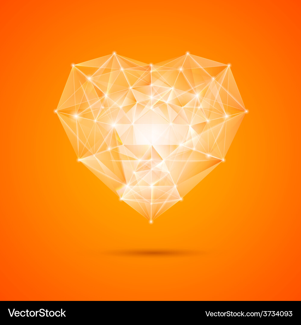Orange heart Royalty Free Vector Image - VectorStock