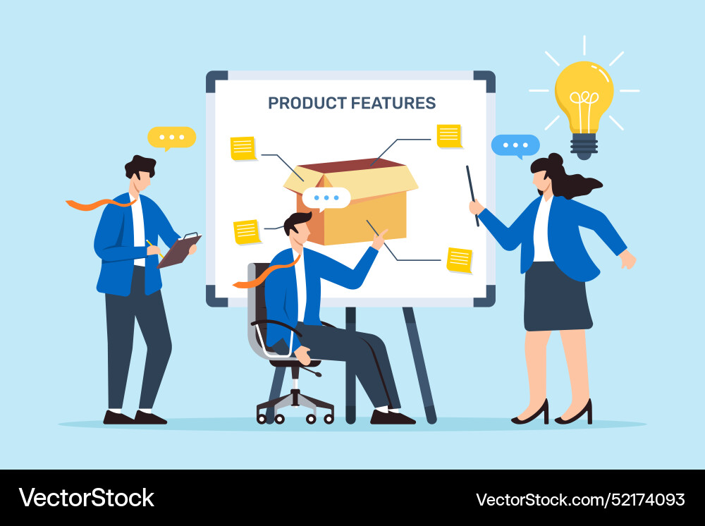 Team Brainstorming Product Ideas Royalty Free Vector Image