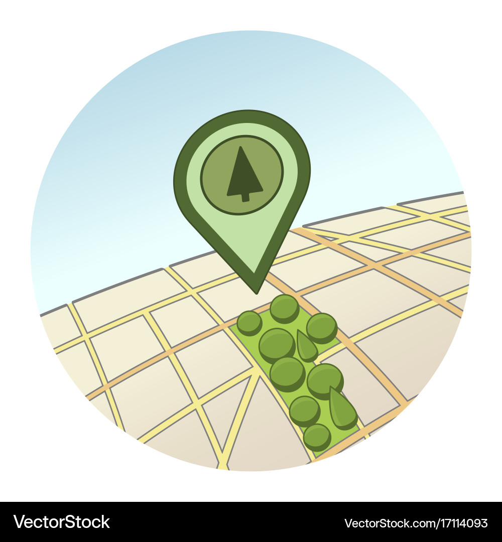 Urban park location round icon Royalty Free Vector Image