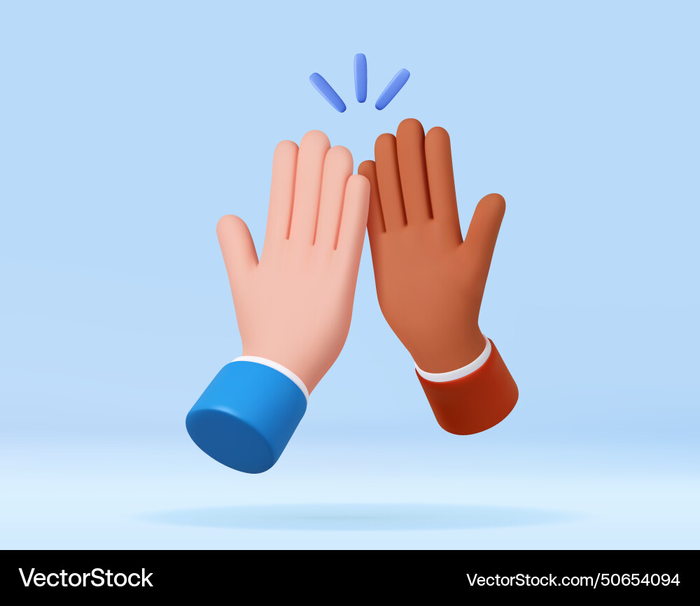 3d high five hand gesture Royalty Free Vector Image