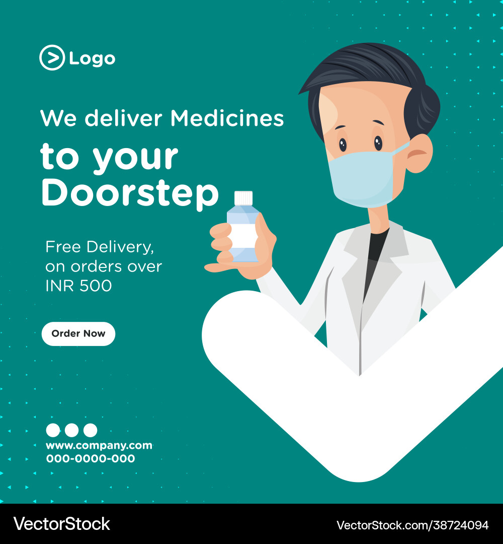 Banner design medical pharmacist Royalty Free Vector Image