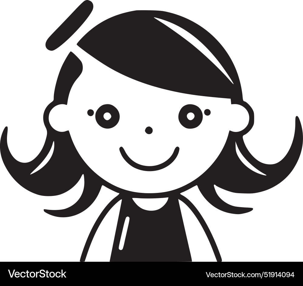 Children - black and white Royalty Free Vector Image
