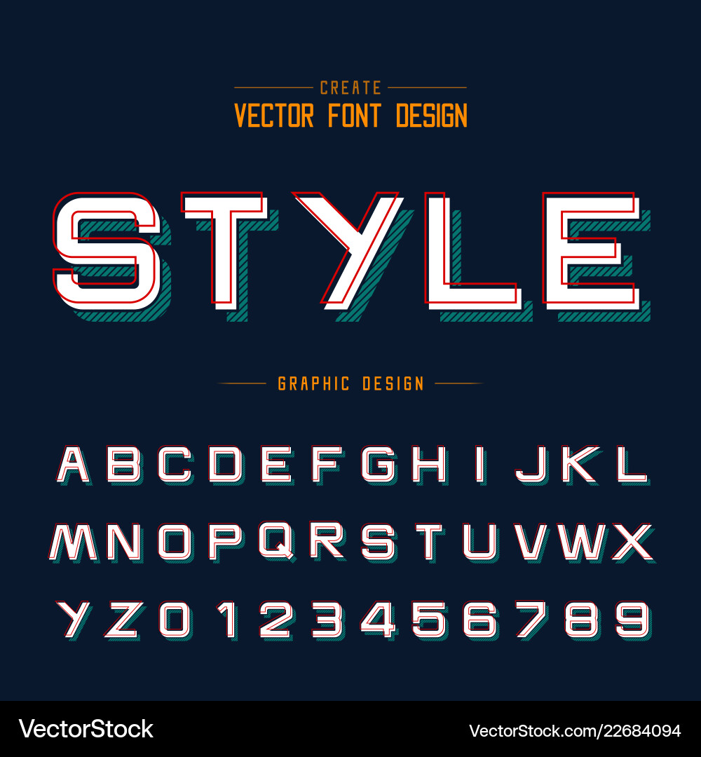 Font and alphabet design typeface letter Vector Image