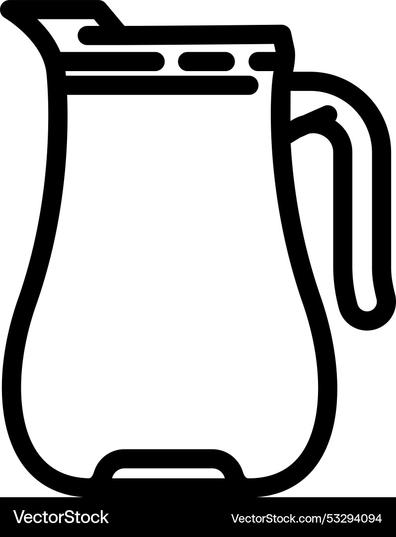 Jug glass package line icon Royalty Free Vector Image